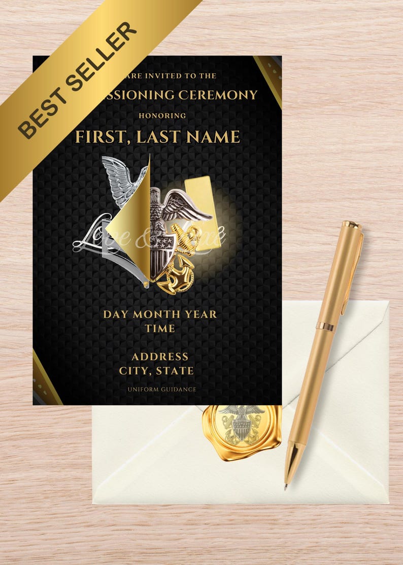 Navy Commissioning Invitation – Editable USN Ceremony Digital Invite ...