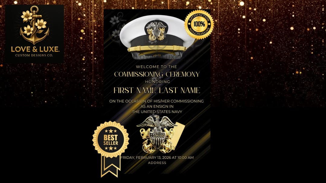Navy Commissioning Invitation – Editable USN Ceremony Digital Invite ...