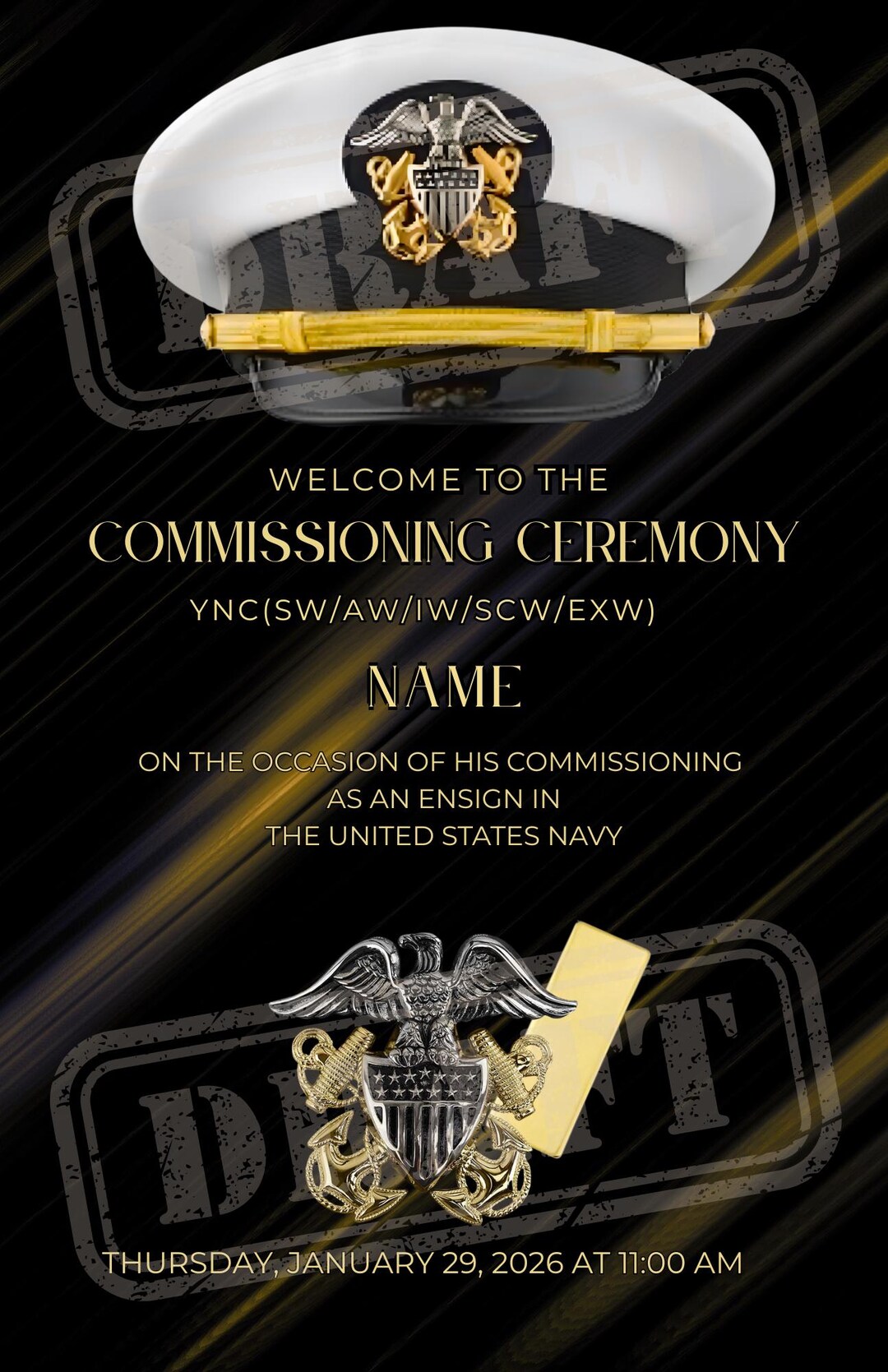 Navy Commissioning PROGRAM – Editable USN Ceremony Digital Invite ...