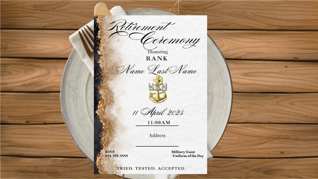 Retirement Ceremony Invitation - Etsy
