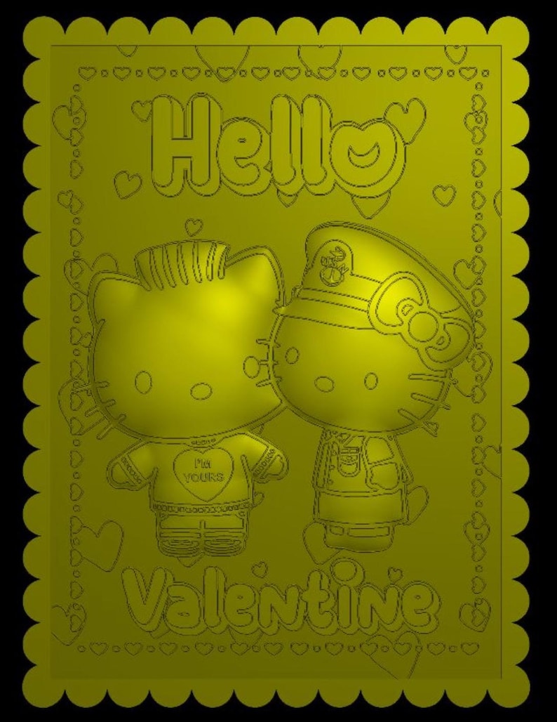 3D Hello Chief and Dear Daniel Valentines Day Challenge Coin: Glitter ...