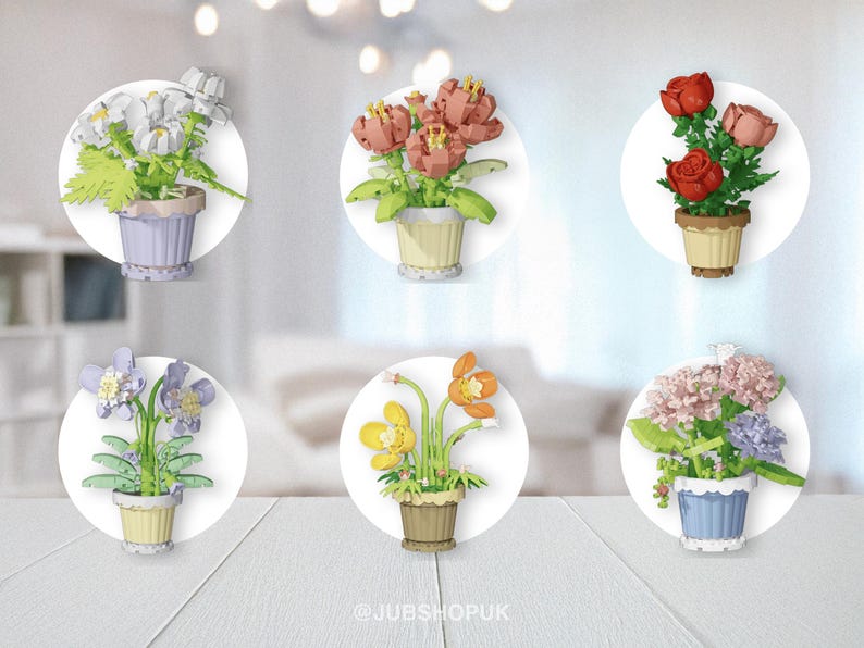Eternal Flower Building Blocks, DIY Mini Bricks Freehand Potted ...