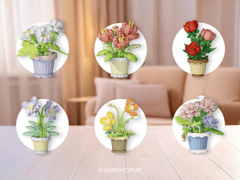 Eternal Flower Building Blocks, DIY Mini Bricks Freehand Potted ...