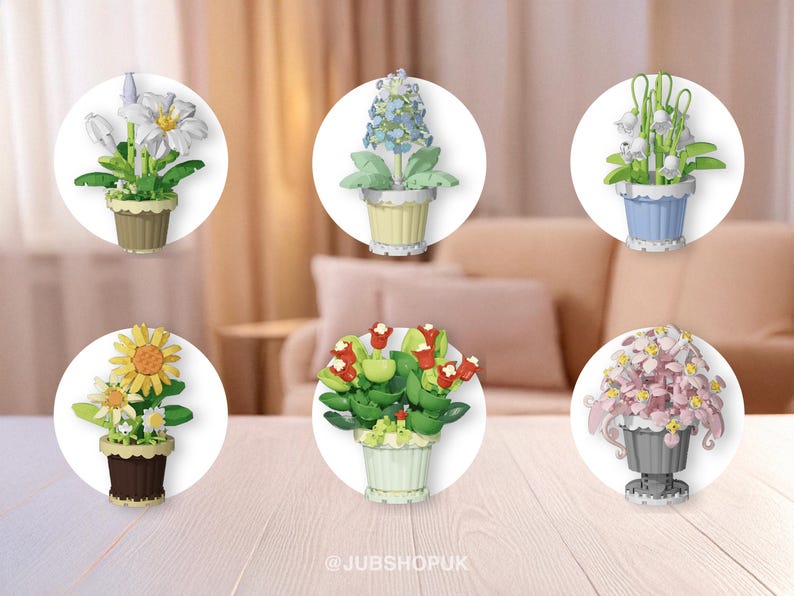 Eternal Flower Building Blocks, DIY Mini Bricks Freehand Potted ...