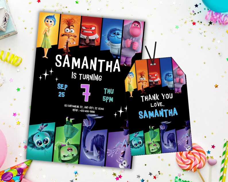 Editable Inside Out 2 Invitation, Inside Out 2 Invitation, Editable ...