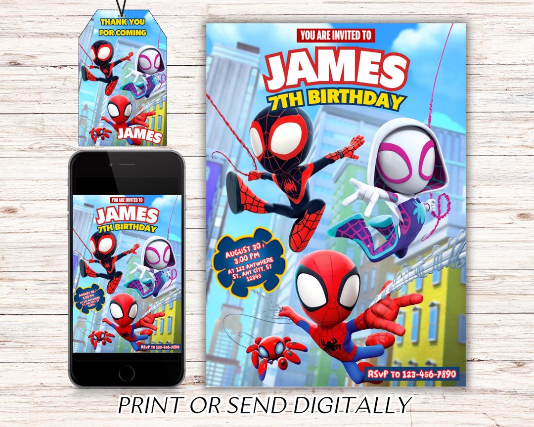 Spidey Invitation Spidey and His Amazing Friends Birthday Invitation ...