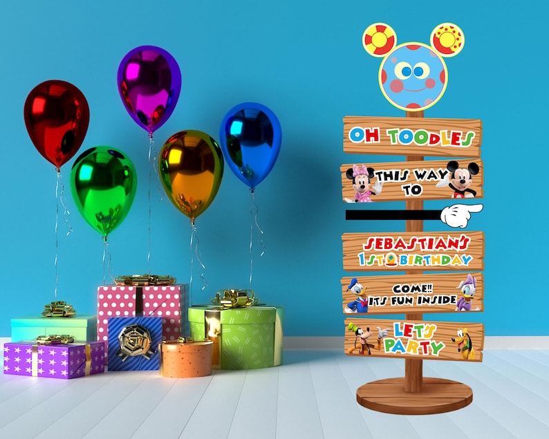 Editable Mickey Mouse Clubhouse Party Sign, Mouse Clubhouse Party Sign ...