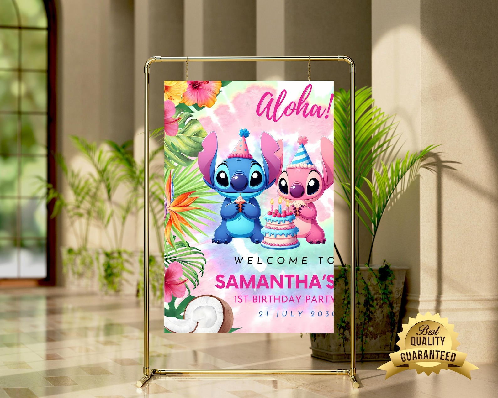 Stitch Birthday Welcome Sign, Printable Lilo and Stitch Poster, Kids ...