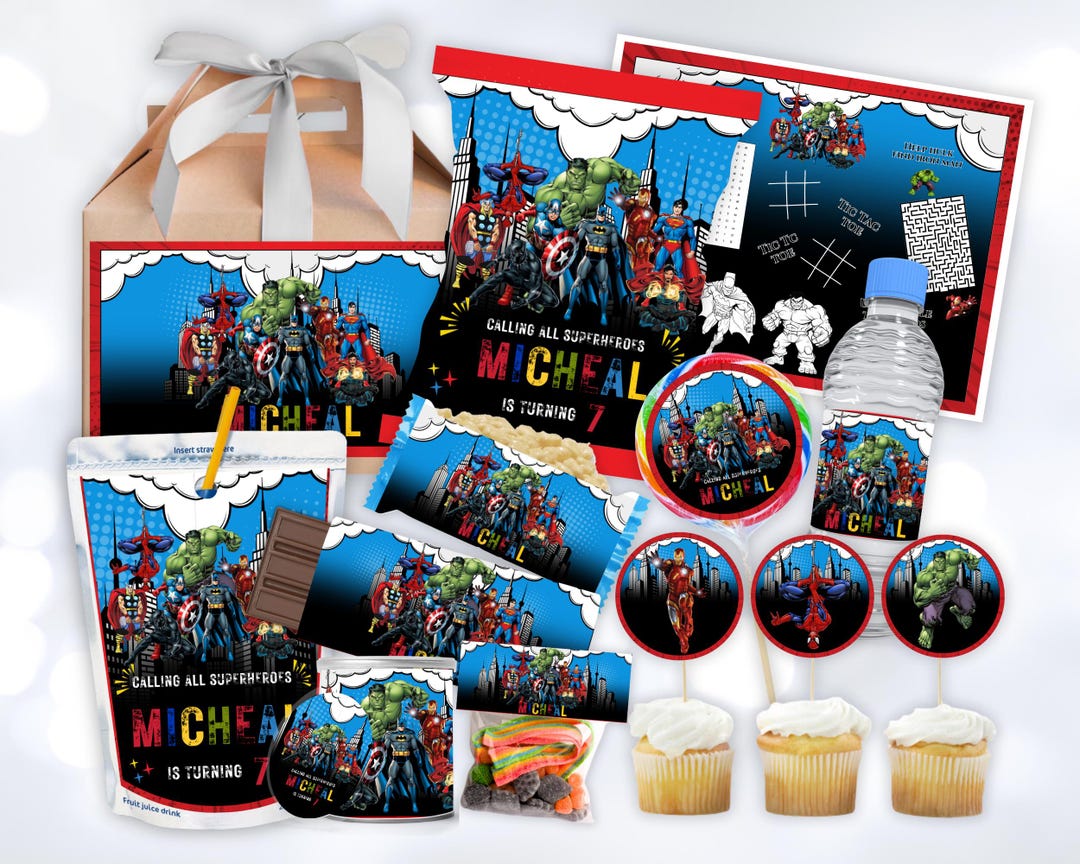 Superhero Birthday Party Pack, Superhero Party Favor, Superhero Party ...