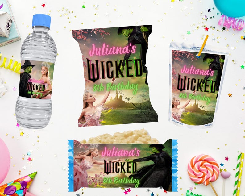 Wicked Birthday Party Pack, Wicked Party Favor, WICKED Paty Package ...
