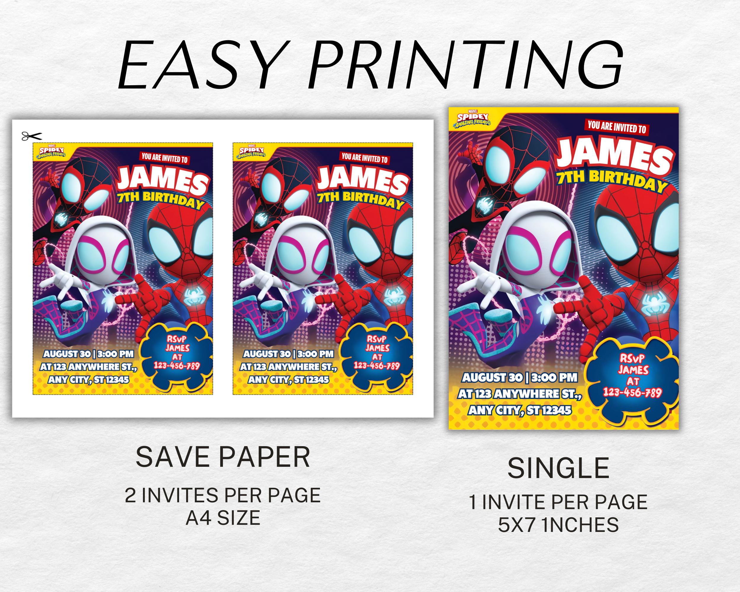 Spidey Invitation Spidey and His Amazing Friends Birthday Invitation ...