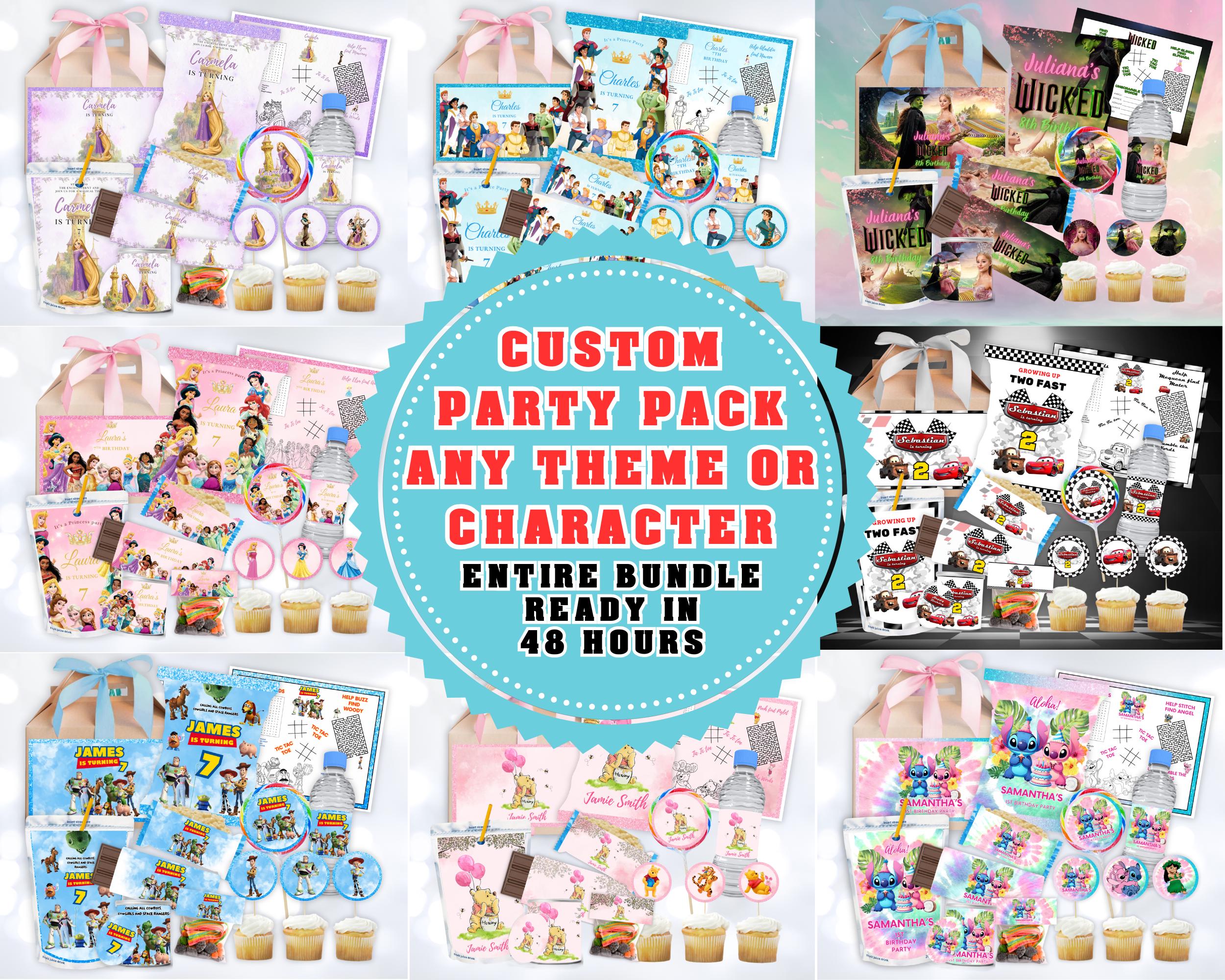 Custom Party Pack Entire Bundle, Party Favor Package, Custom Party ...