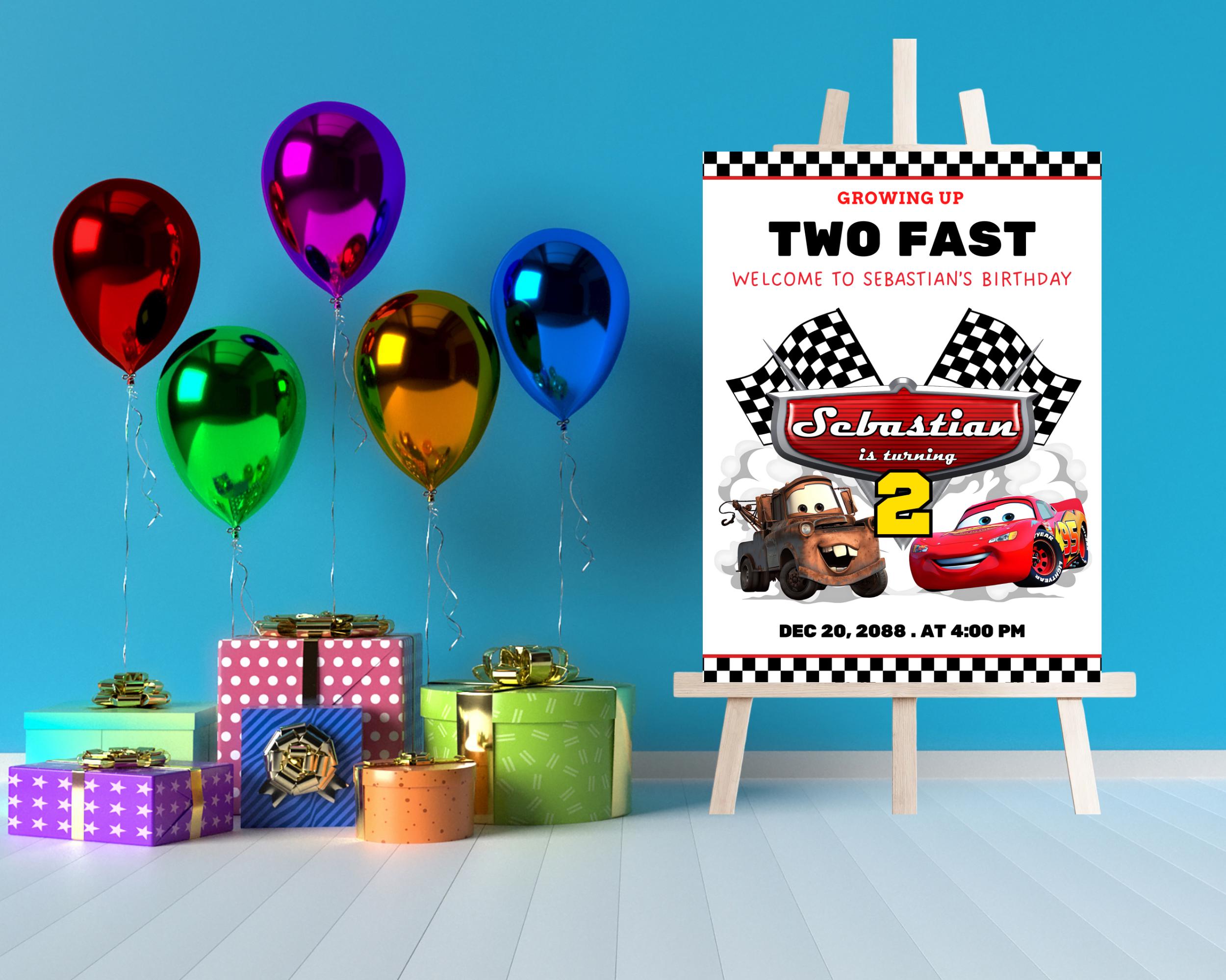 Cars Birthday Welcome Sign, Lightning Mcqueen Poster, Cars Party ...
