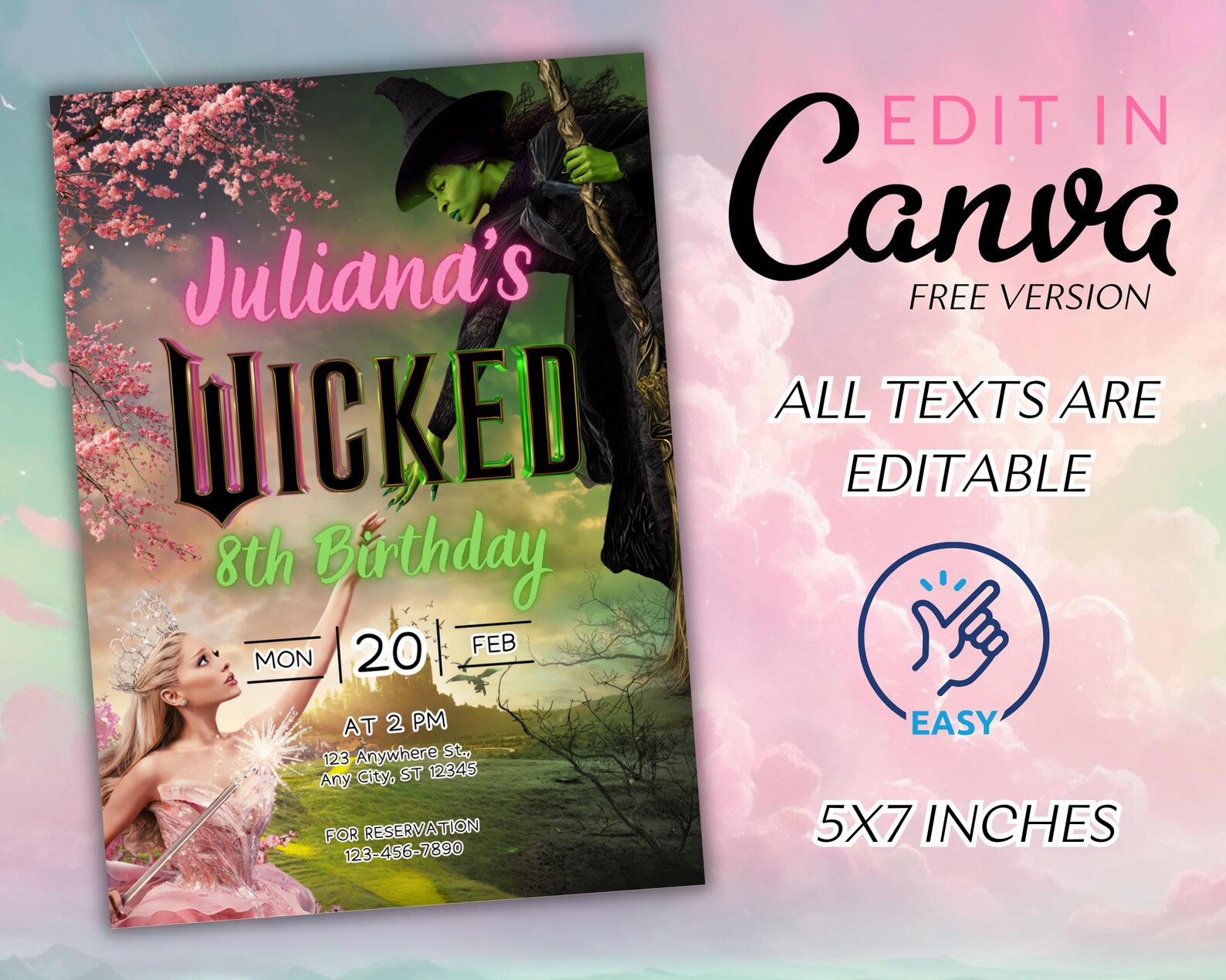 Wicked Birthday Party Invitation, Wicked Party Invitation, WICKED ...