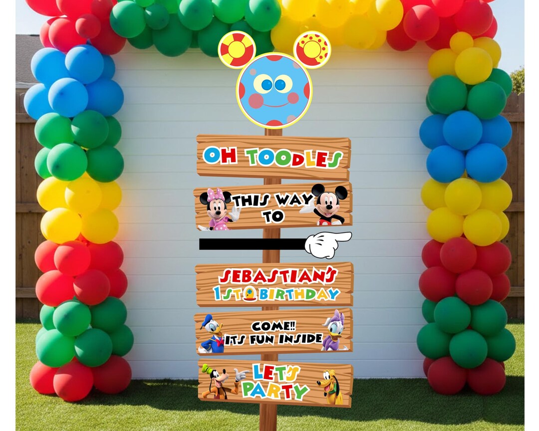 Editable Mickey Mouse Clubhouse Party Sign, Mouse Clubhouse Party Sign ...