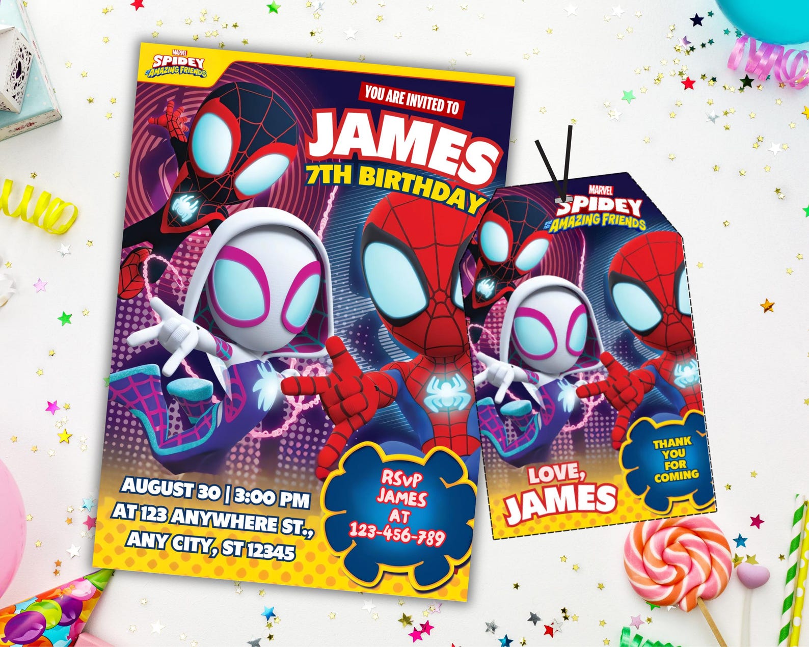 Spidey Invitation Spidey and His Amazing Friends Birthday Invitation ...