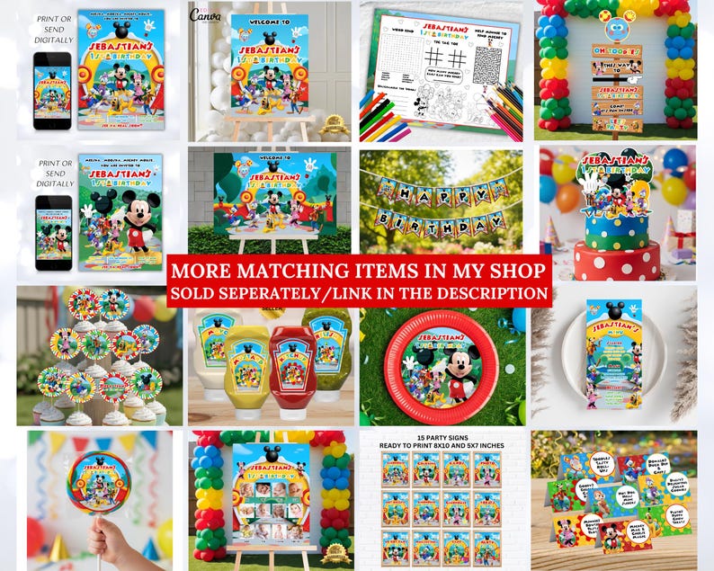 Editable Mickey Mouse Clubhouse Party Sign, Mouse Clubhouse Party Sign ...