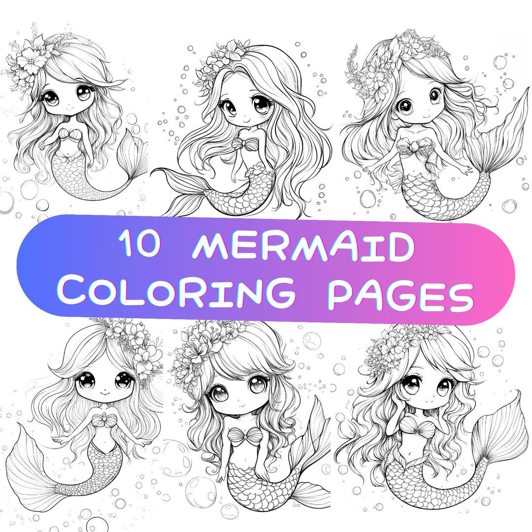 Mermaid,coloring Pages,printable,printable Digital Download for Kids ...