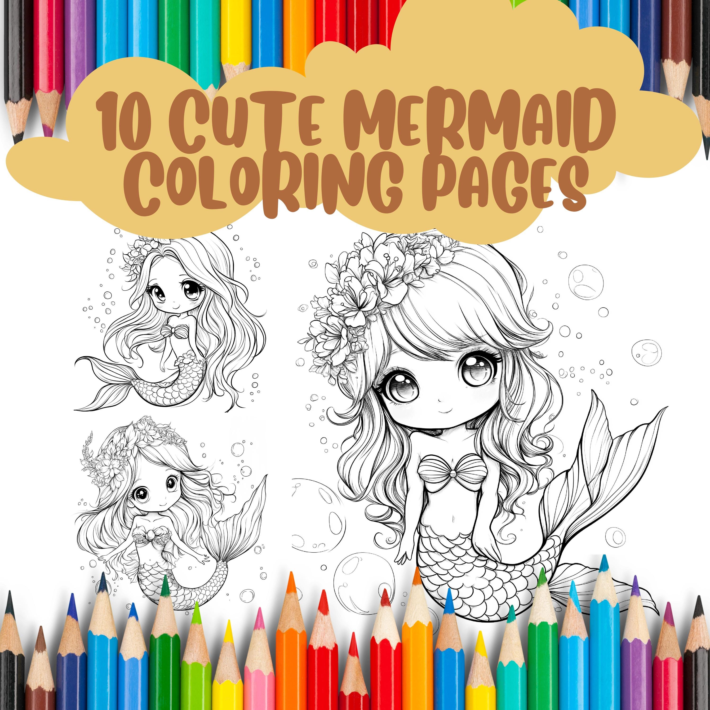 Mermaid,coloring Pages,printable,printable Digital Download for Kids ...