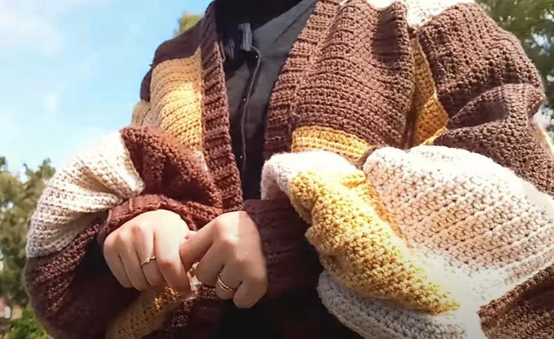 Patchwork Crochet Cardigan Pattern: Oversized Cozy Design (PDF) - Etsy