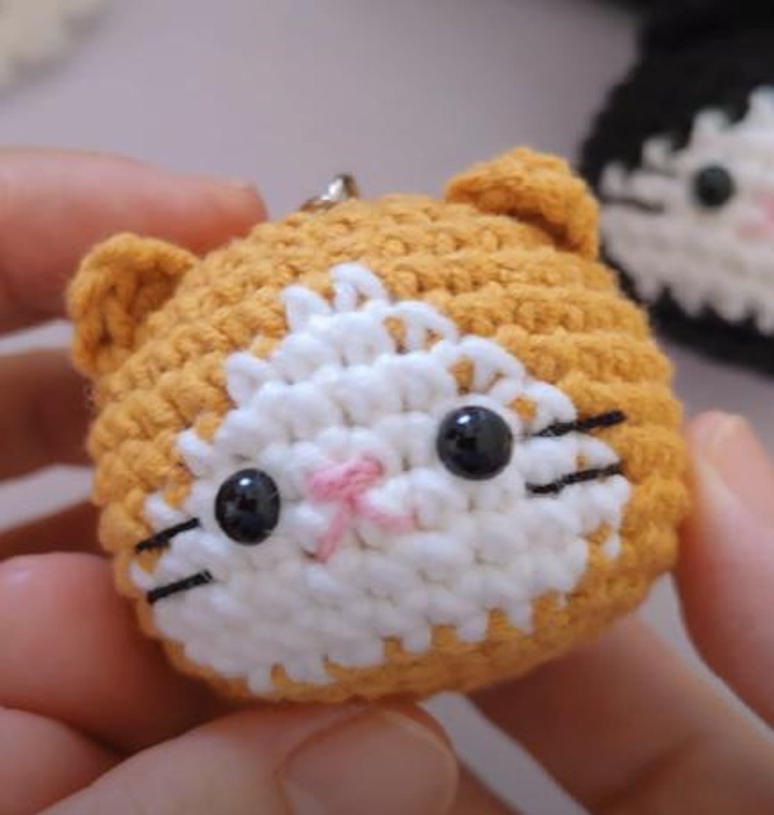 Crochet Kitten Keychain: Amigurumi Cat, Easy Pattern (PDF) - Etsy