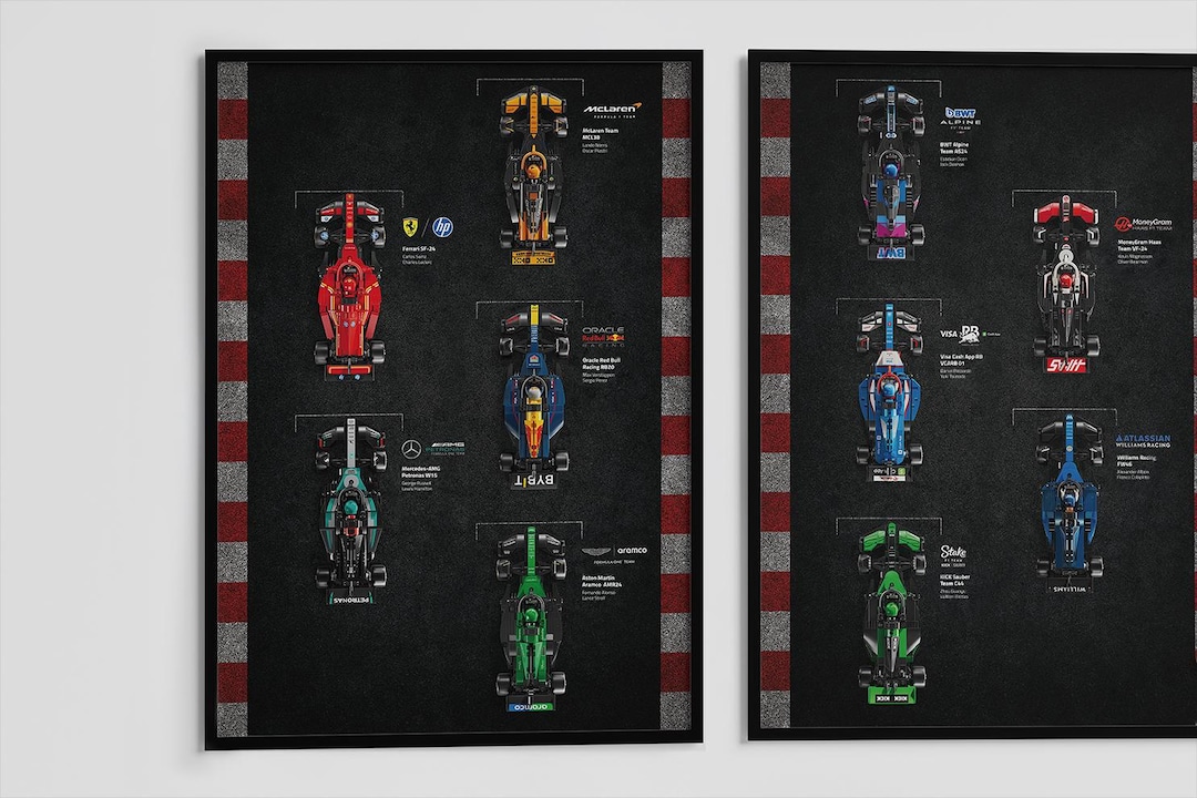 Speed Champions Collection F1 Inspired Digital Art (2 Poster Variations ...