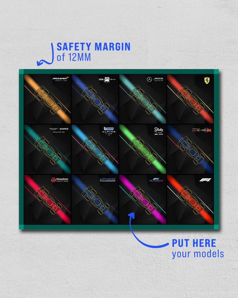 Collectible Mini Race Cars F1 Inspired Digital Art Wall Poster, 71049 ...