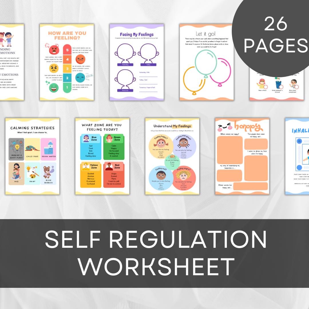 Self Regulation Kids Worksheet, School Counselling Resources, Calm ...