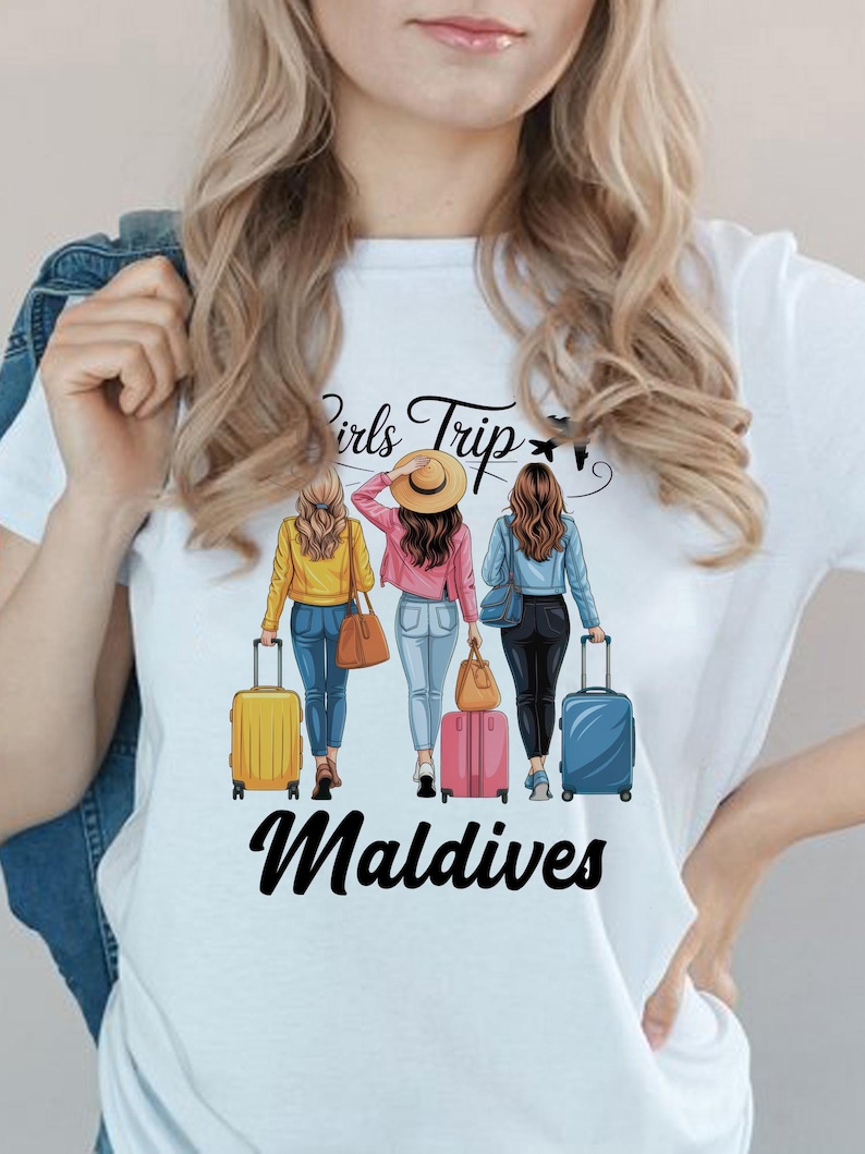 Girls Trip Maldives Shirt, Beach Vacation Tee, Friends Getaway Tropical ...