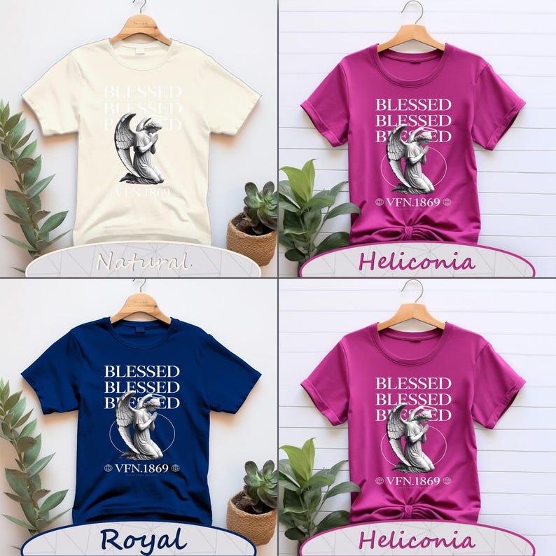 Blessed Angel Praying Statue Shirt, Minimal Spiritual Elegance Tee - Etsy