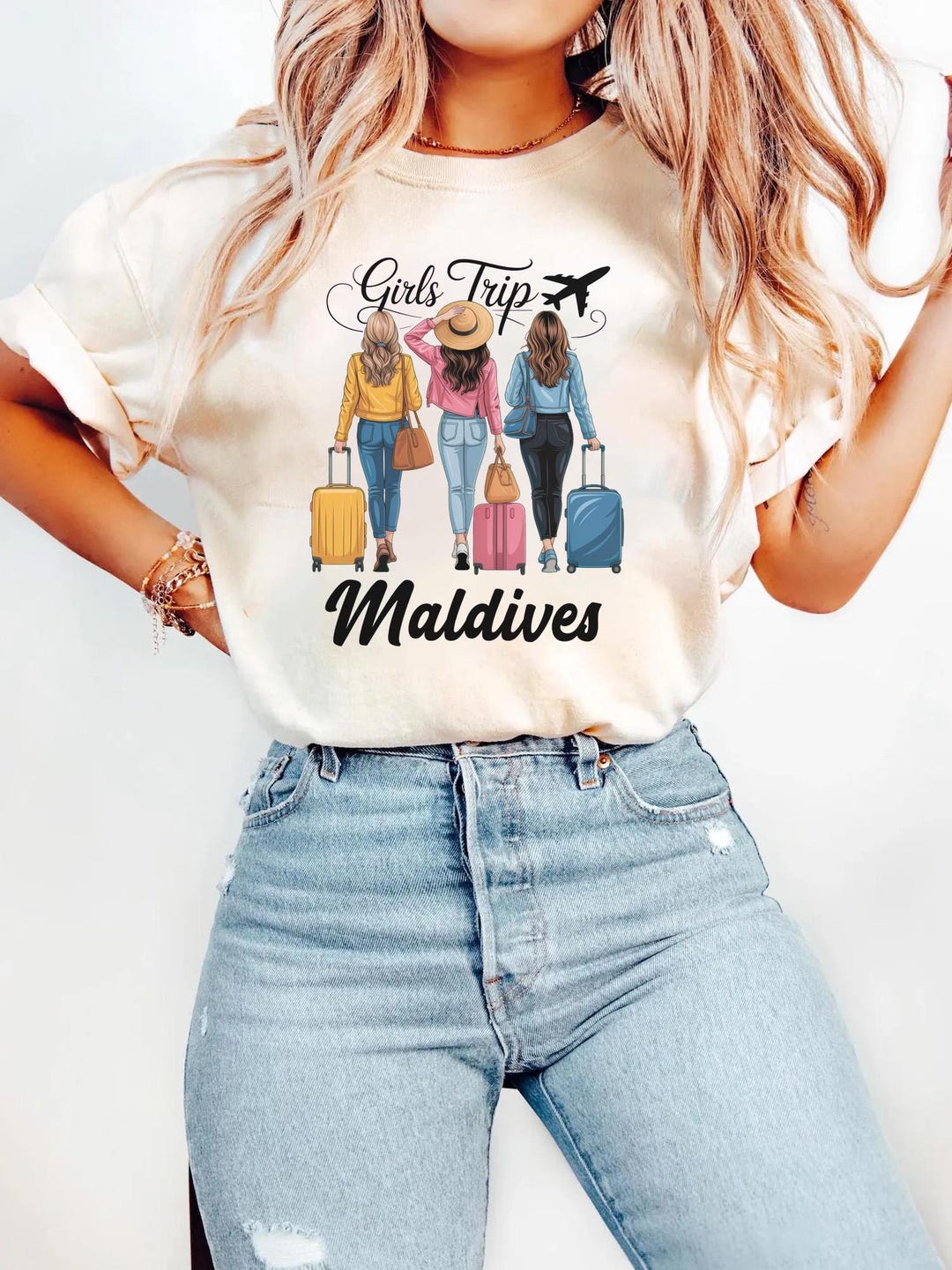 Girls Trip Maldives Shirt, Beach Vacation Tee, Friends Getaway Tropical ...