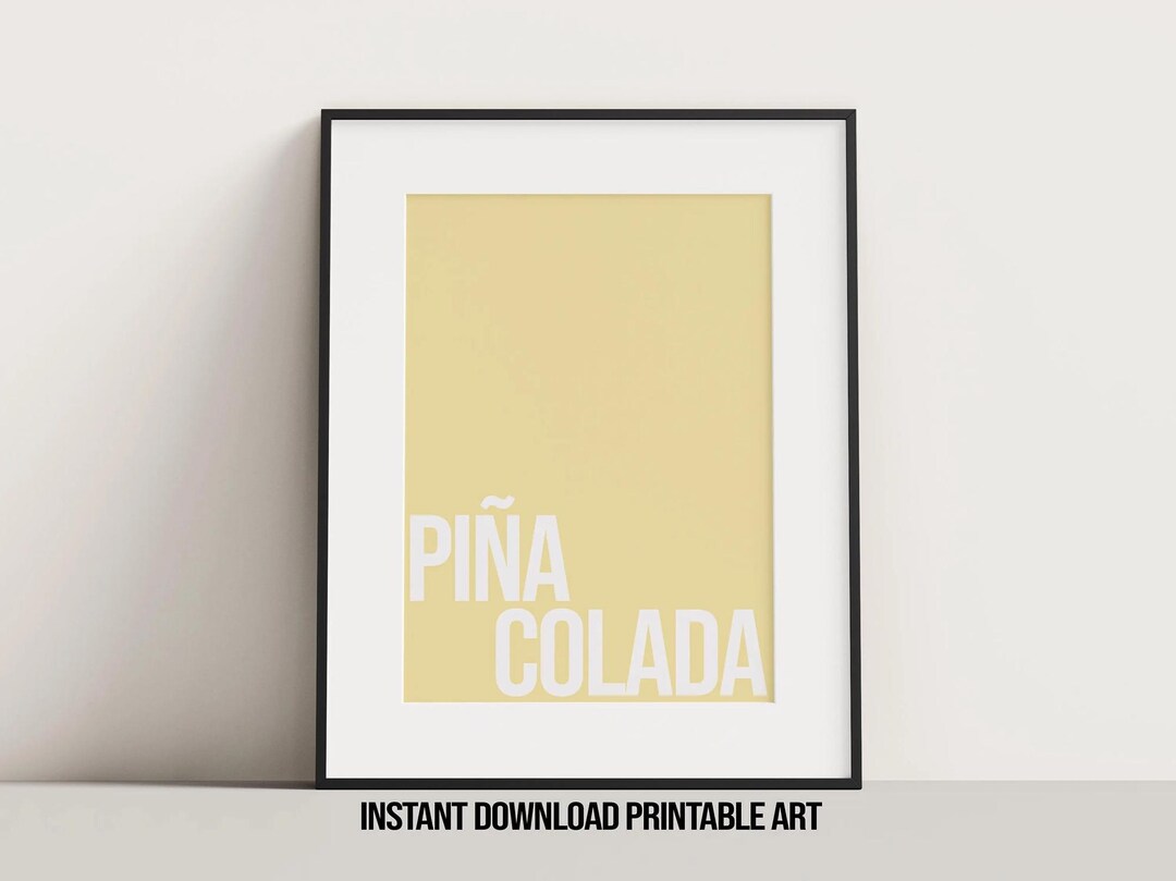 Piña Colada Print - Trendy Cocktail Wall Art, Cocktail Lovers ...