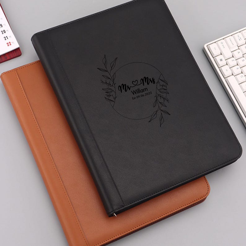 Personalized Leather Portfolio,custom Portfolio With Name,a4 Leather ...