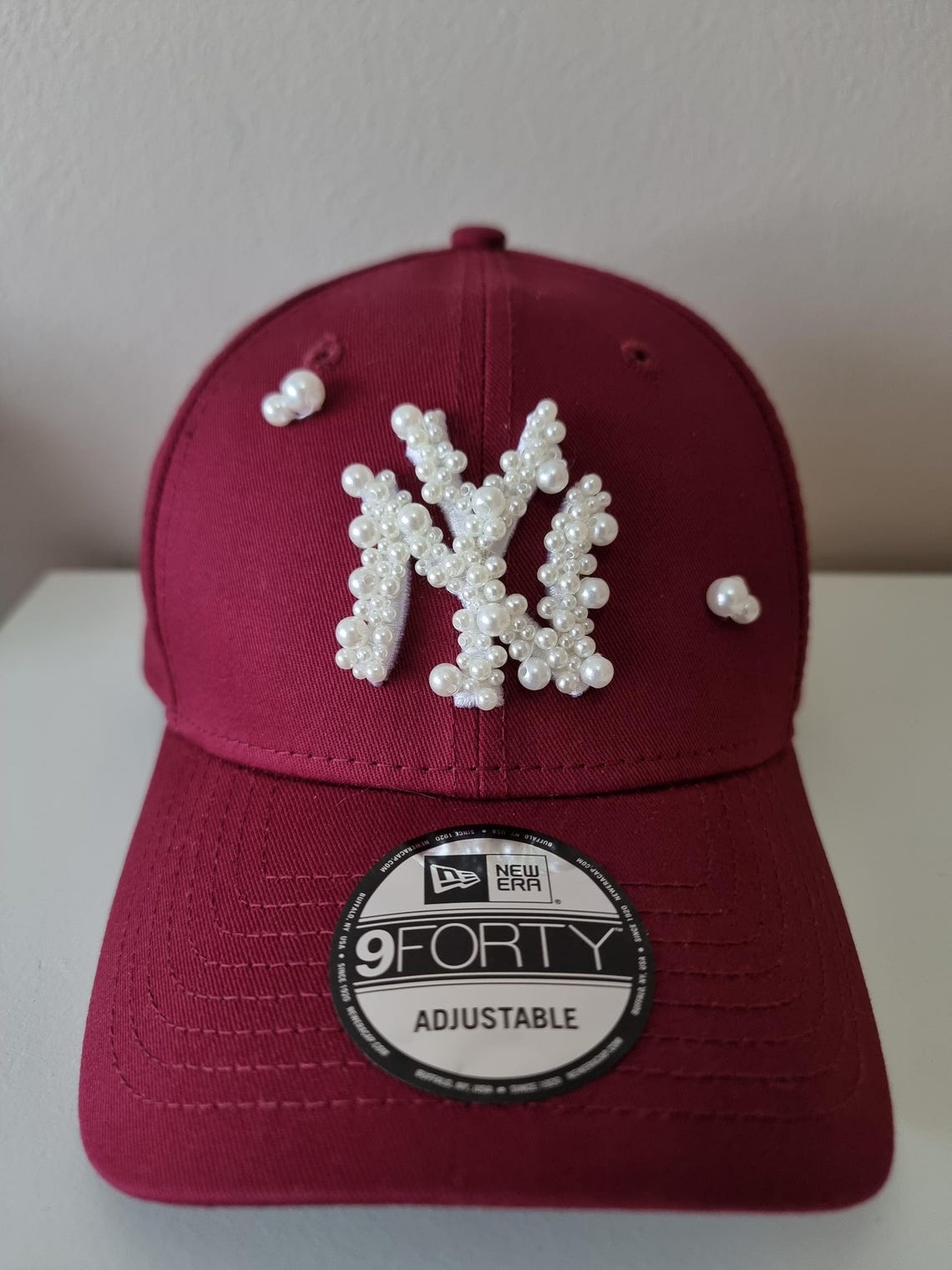 Custom NY Pearl Baseball Cap – Burgundy Adjustable Hat - Etsy