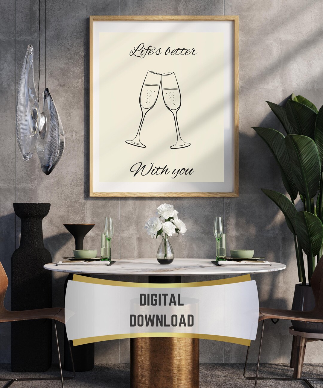 Minimalist Kitchen Print, Kitchen Wall Art, Printable Wall Art, Dining ...