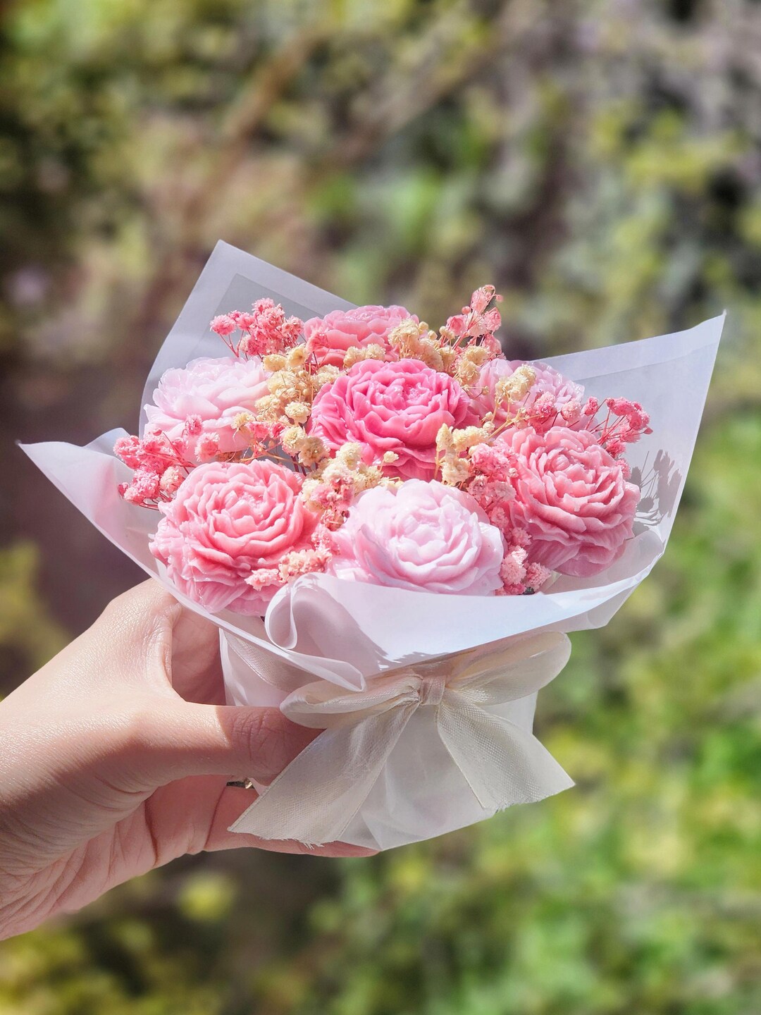 Soap Flower Bouquet, Handmade, Natural, Realistic Soaps. - Etsy