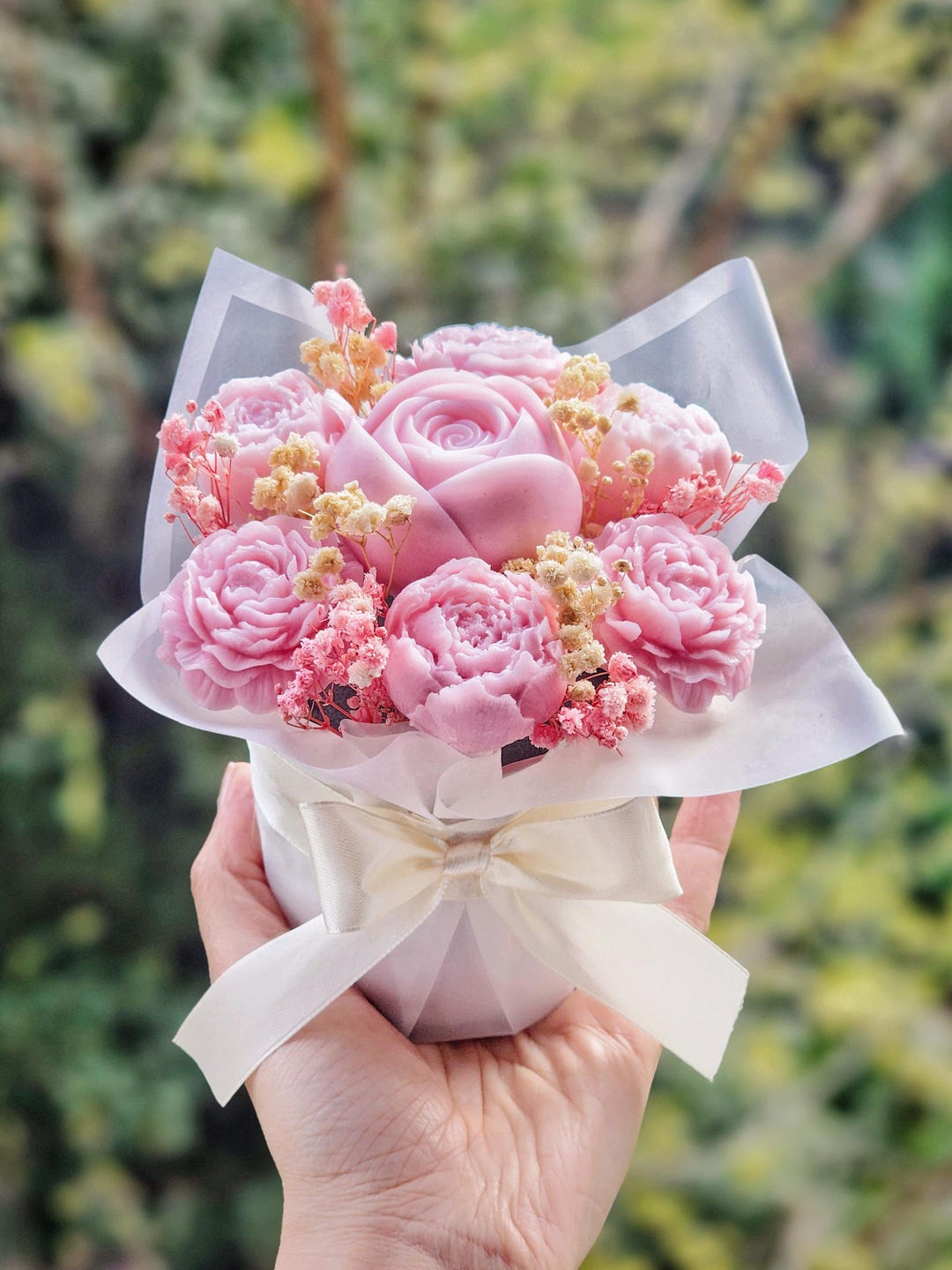 Soap Flower Bouquet, Handmade, Natural, Realistic Soaps. - Etsy