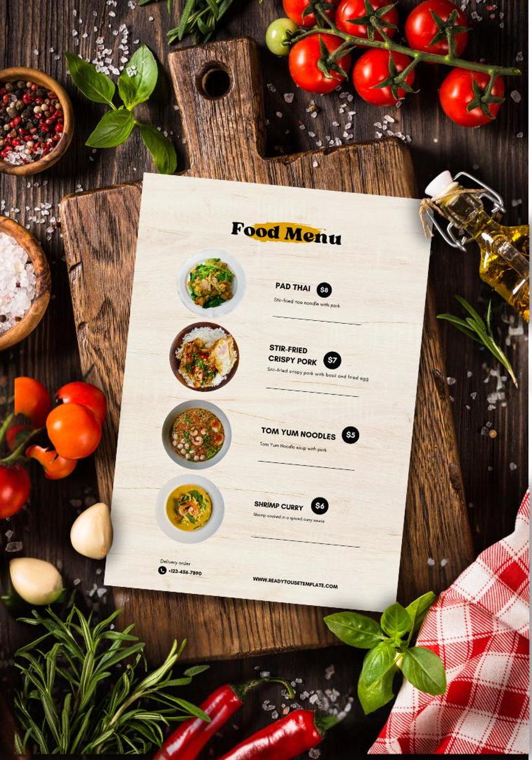 Modern Menu Restaurant Template, Editable Canva Food Menu, Catering ...