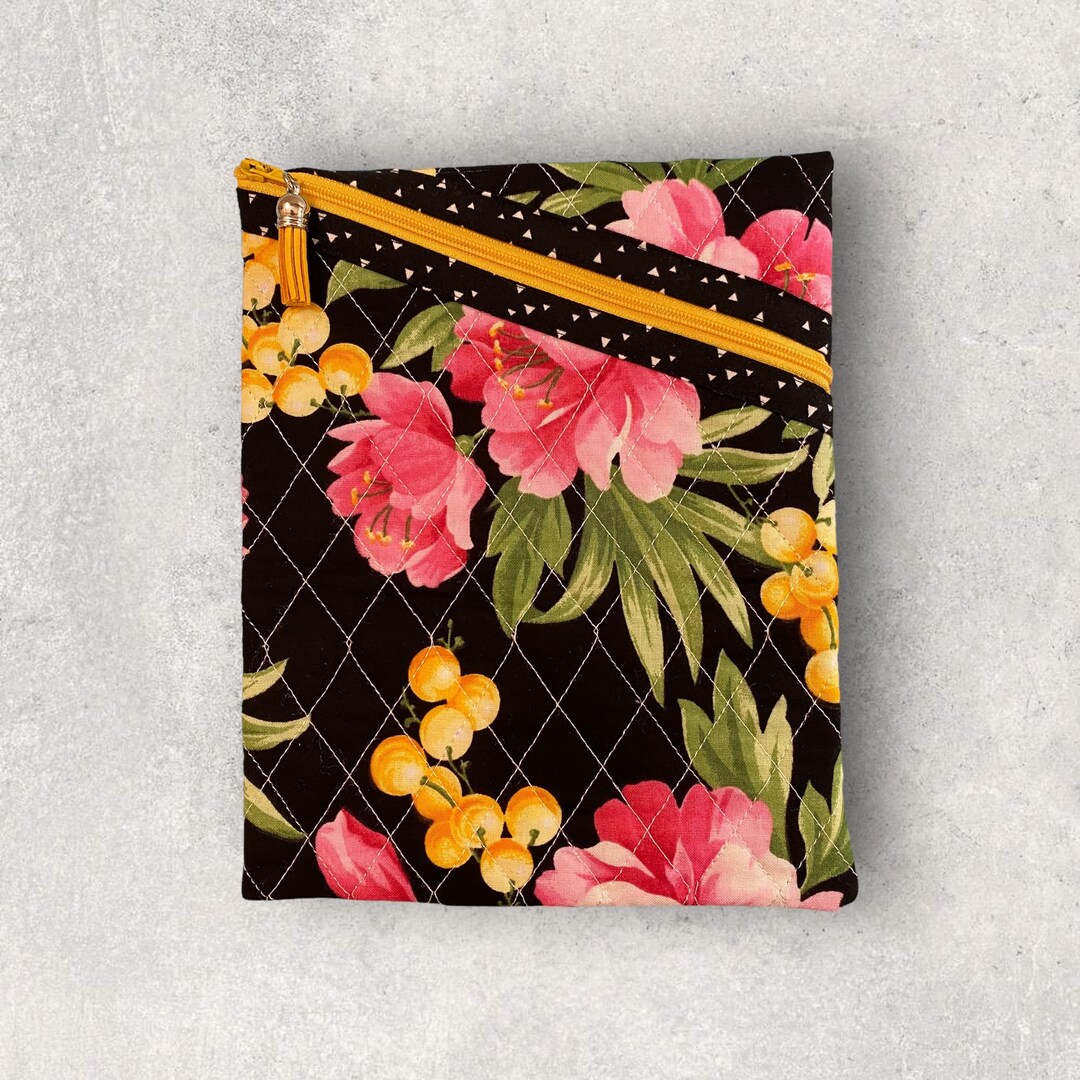 Unique DIAGONAL Zipper Pouch/big Bold Flowers/all-purpose Novelty Pouch ...