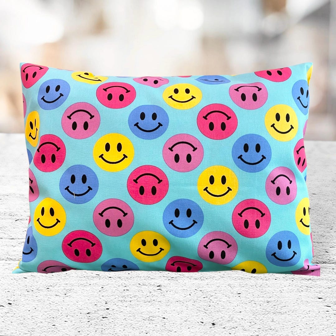 SMILEY FACE Cuties Travel Pillowcase/12 X 16/bright Colorful Smiley ...