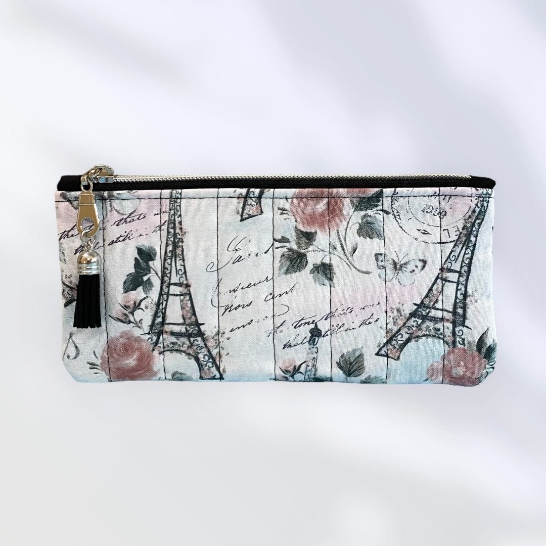 PARIS Money Holder/pink Roses/eiffel Tower/script Postmark/beautiful ...