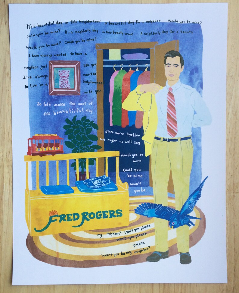 Fred Rogers Illustration Mr Rogers Illustration Mr - Etsy