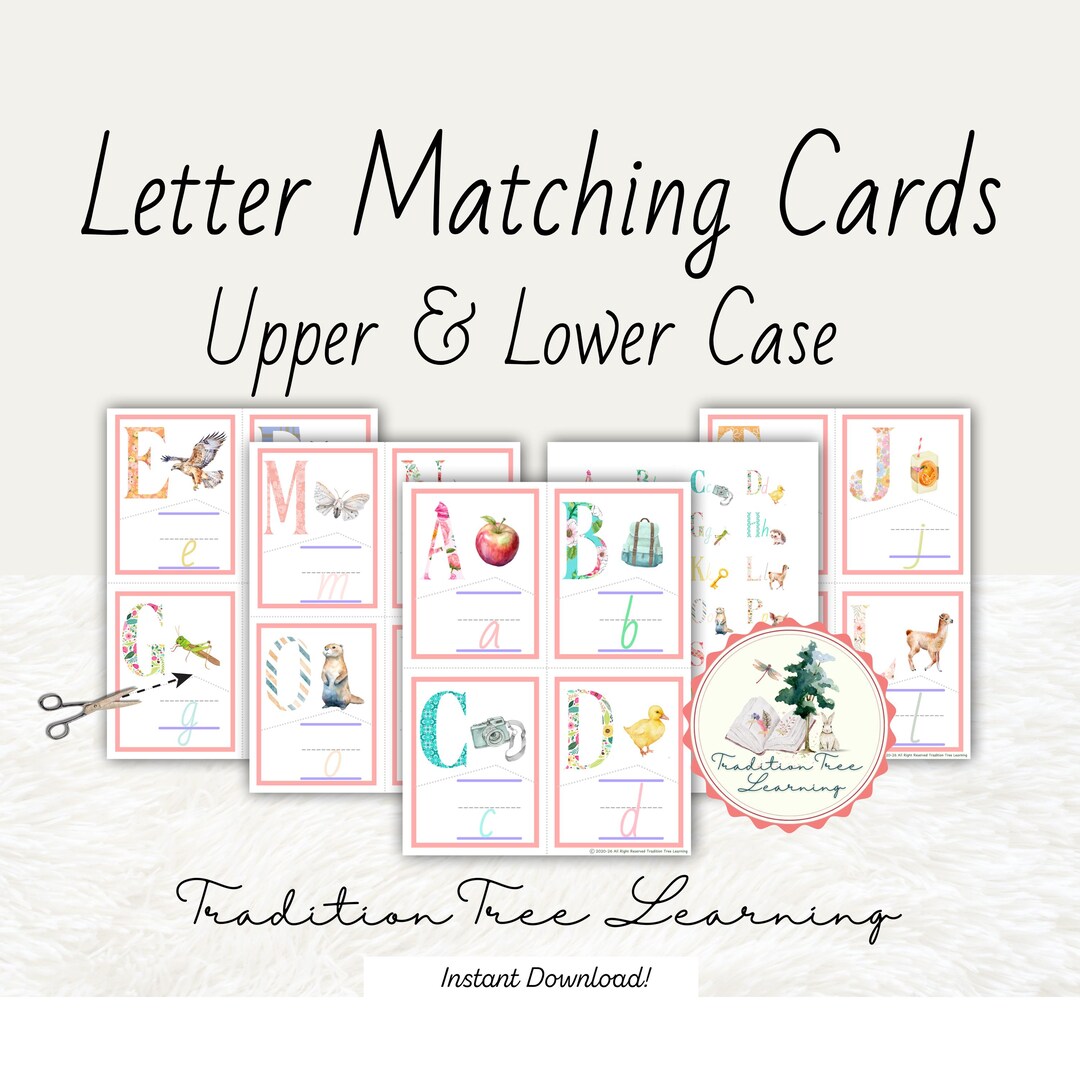 Alphabet Upper and Lower Case Letter Matching Set, Instant PDF Download ...