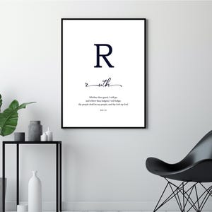Christian Alphabet Letter R Scripture Wall Art Biblical Name Ruth ...
