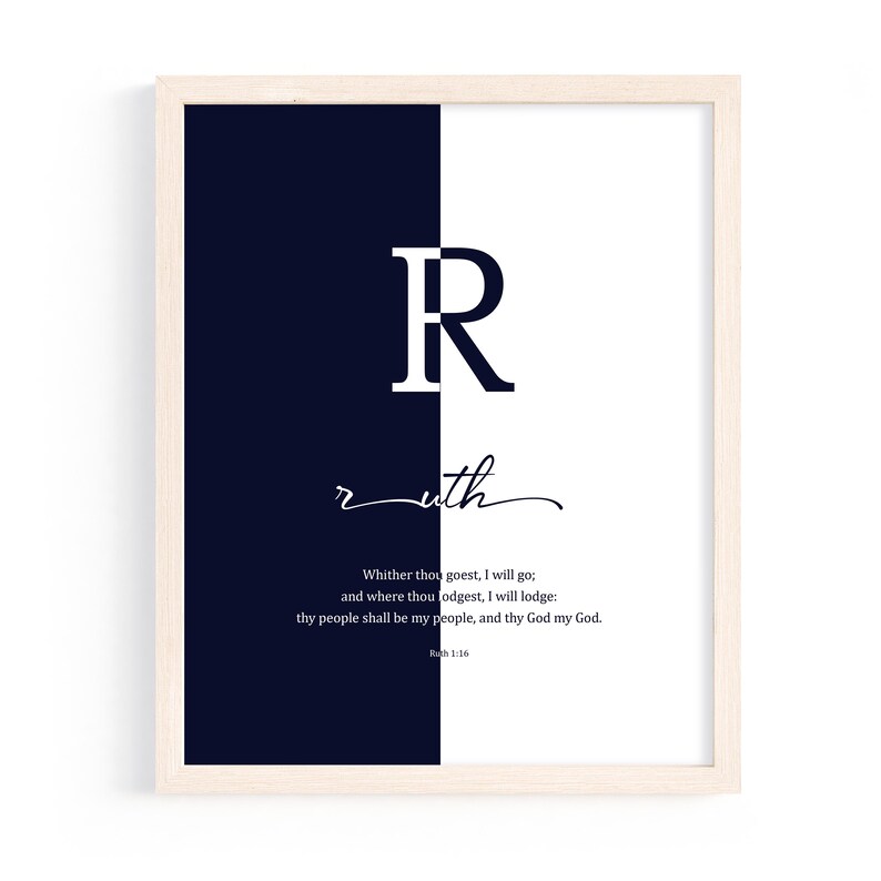 Christian Alphabet Letter R Scripture Wall Art Biblical Name Ruth ...