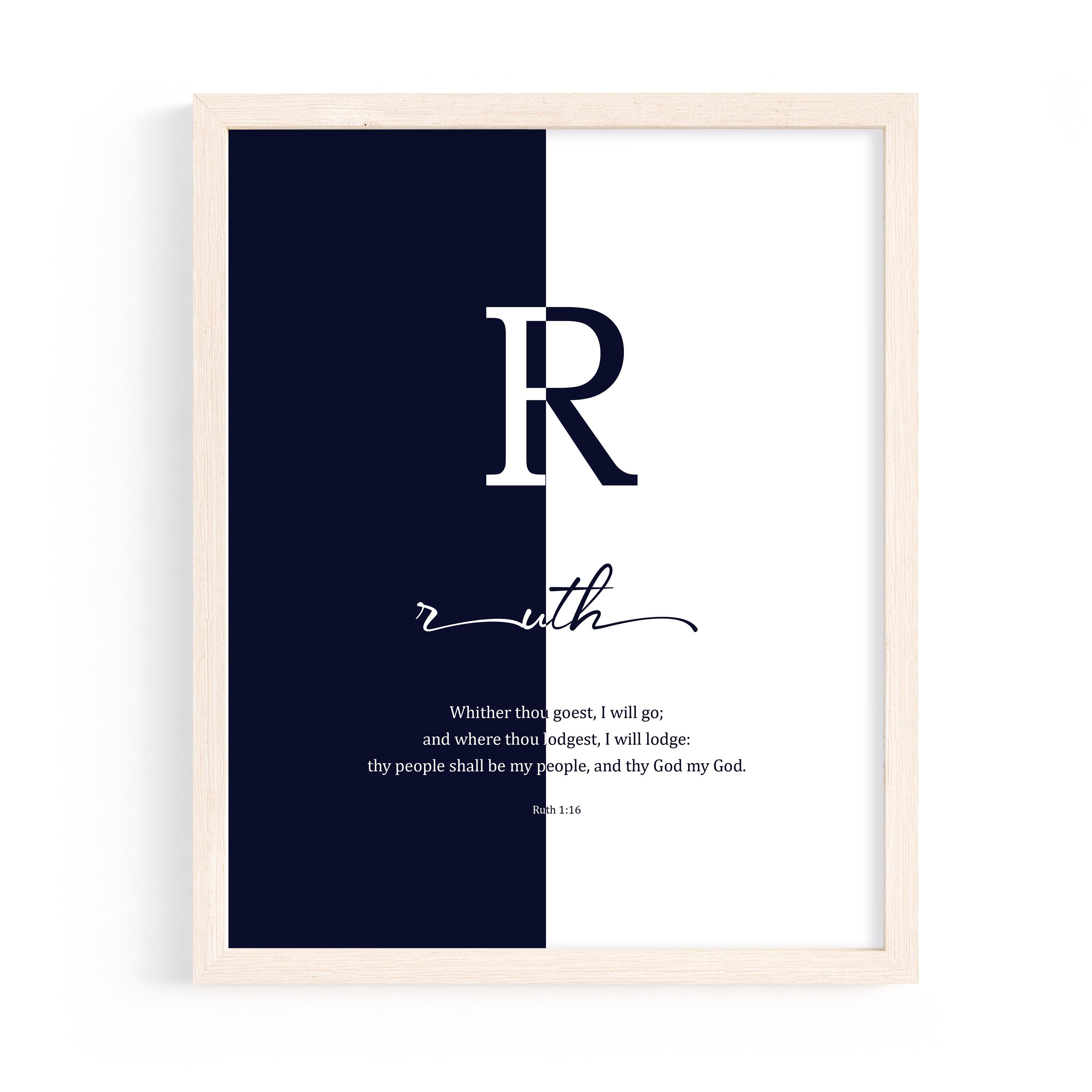 Christian Alphabet Letter R Scripture Wall Art Biblical Name Ruth ...
