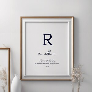 Christian Alphabet Letter R Scripture Wall Art Biblical Name Ruth ...