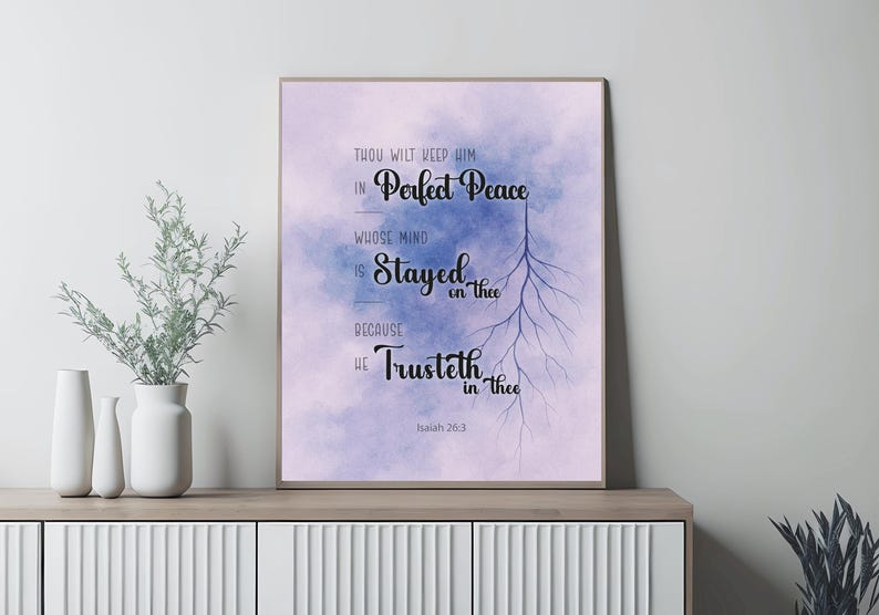 Isaiah 26:3 Printable Scripture Art — Bible Verse Wall Decor — "perfect ...