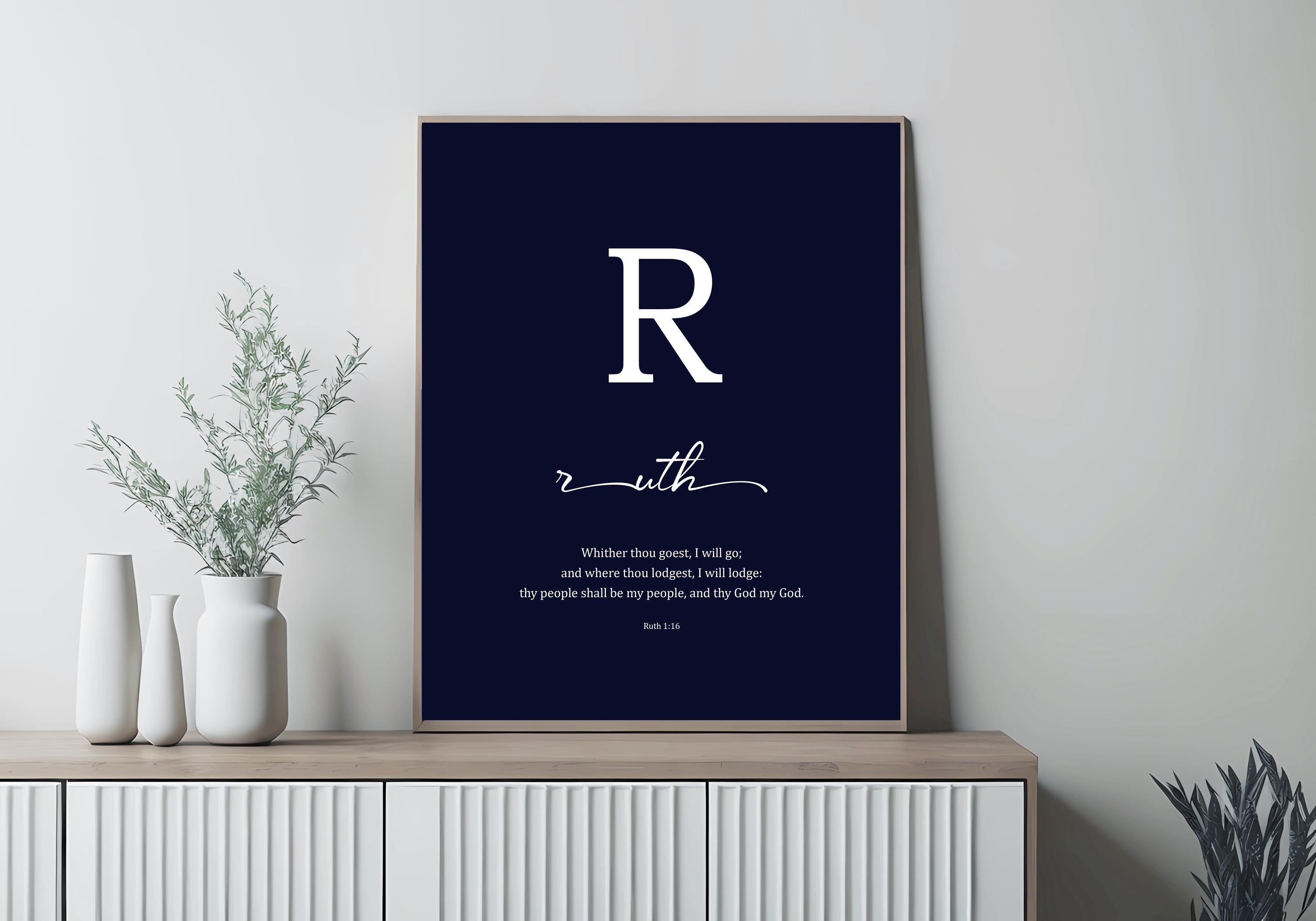 Christian Alphabet Letter R Scripture Wall Art Biblical Name Ruth ...
