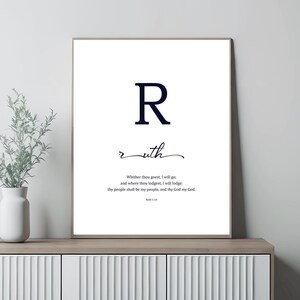 Christian Alphabet Letter R Scripture Wall Art Biblical Name Ruth ...